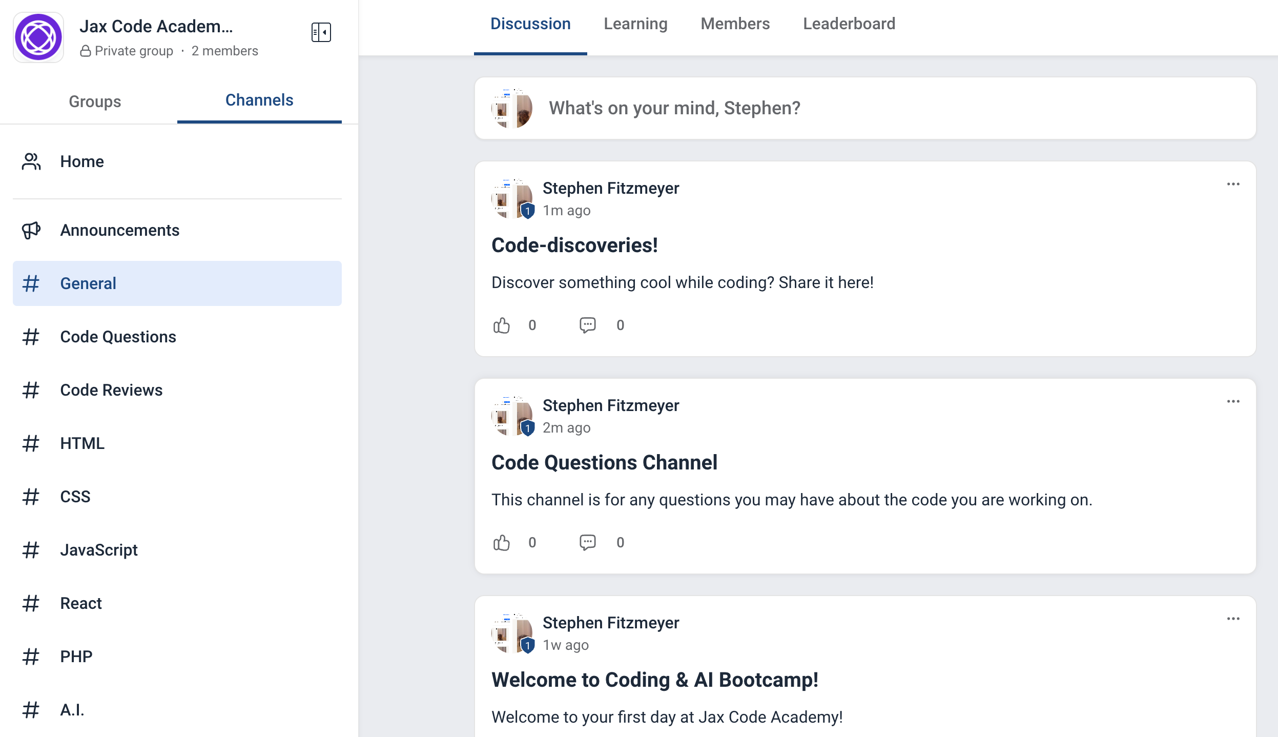 Home March 2025 - Jax Code Academy